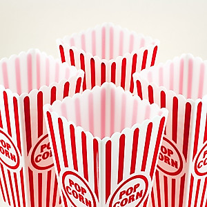 Tytroy 8 Piece Plastic Reusable Movie Theater Style Popcorn Containers Set Holiday Gift Christmas