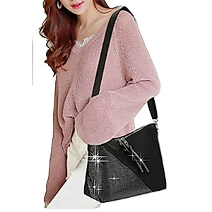 Zzfab Triangle Gem Sparkle Hobo Bag Bling Cross Body Bag