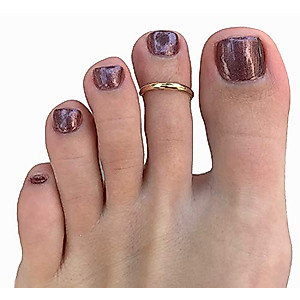 TOE RINGS & THINGS | Set of Two | 1mm Half Round Adjustable Toe Rings | Unisex (Gold Filled)