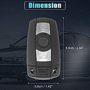 X AUTOHAUX 2pcs 315MHz KR55WK49127 Replacement Smart Proximity Keyless Entry Remote Car Key Fob for BMW 1 3 5 6 Series 2006-2014 3 Buttons with Door Key 46 Chip