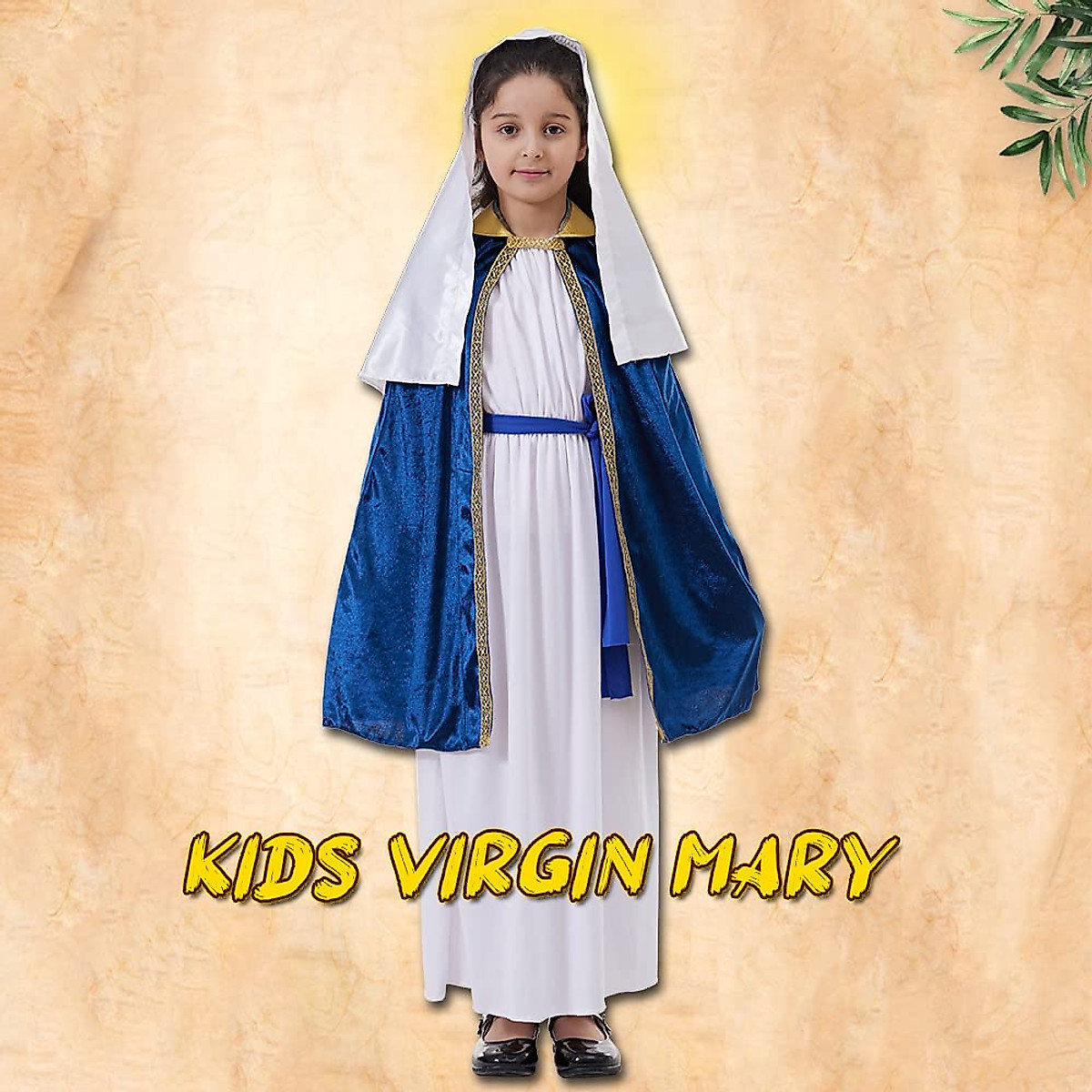 EraSpooky Girls Virgin Mary Costume Biblical Characters Nativity Dresses for Kids