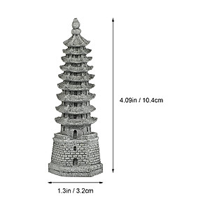 generic 2Pcs Miniature Pagoda Hexagon Figurines Mini Pagoda Statue for Garden Patio Bonsai Micro Landscape Decorations