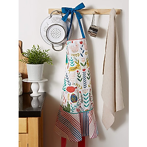 DII Spring Kitchen Collection Adjustable Woman's Apron with Pockets & Extra Long Ties, One Size, Easter Folk