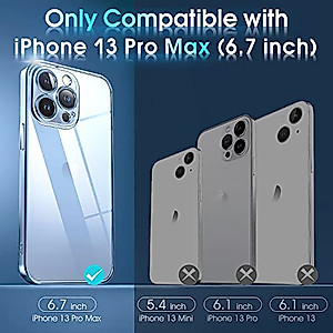 Supdeal Crystal Clear Case for iPhone 13 Pro Max, [Not Yellowing] [Military Grade Drop Tested] Shockproof Protective Phone Case Soft Silicone Slim Cover with Camera Protection, 6.7 inch, Blue