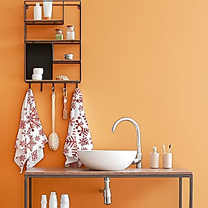 Vantaso Bath Hand Towels Set of 2 Christmas Red White Snowflakes Soft and Absorbent Washcloths Kitchen Hand Towel for Bathroom Hotel Gym Spa