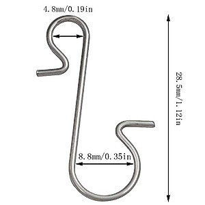 E-outstanding 100pcs Small S Shape Hook Christmas Tree Decorations Silver S Hook Supplies for Home Party