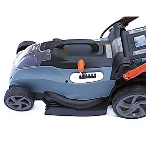 SENIX Electric Lawn Mower, 17-Inch, 58V Max* Cordless Lawn Mower with Brushless Motor, 6-Position Height Adjustment, 2.5Ah Lithium Ion Battery and Charger Included, LPPX5-M, Blue