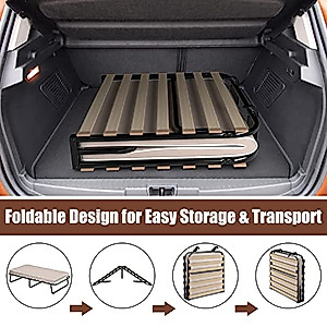 GOFLAME Folding Bed Cot Size, Rollaway Guest Bed with Memory Foam Mattress and Metal Frame for Adults, Portable Sleeping Bed for Home and Office, Made in Italy