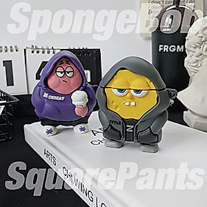 AirPods 2 / 1 (1st Generation 2nd Generation) Case, Patrick Star Cover, Protective Case, Shockproof,Supports Wireless Charging with Keychain, Cute, Soft Slim Cover, for AirPods 2nd Generation