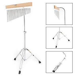 36 Tone Bar Wind Chime, Bar Single Row Wind Chime, Music Percussion Silver with Mounting Bracket, Aluminum Alloy Music Bell, Music Percussion with Tripod Stand and Percussion