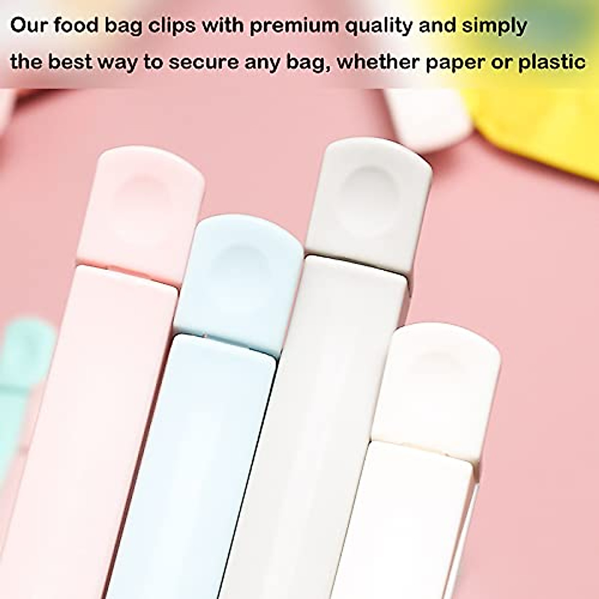 dogmoon Sealing Clips, Food Bag Clips, 15 Pcs Food Storage Sealing Clips Freezer Bag Clips for Kitchen Food Snacks Storage Reusable Bag Clips(3 Sizes)