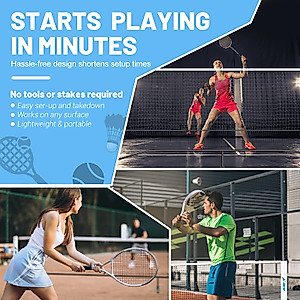 X-ACE Portable Badminton Net 20FT- Adjustable Height Badmitton Net for Tennis, Soccer Tennis, Pickleball- Durable Construction&Easy Set-Up (2023NET)