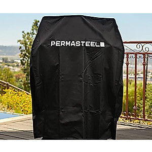 Permasteel PA-1023BK-AM 33" 2 or 3 Burner BBQ Grill Cover, Heavy Duty Weatherproof Fabric for Outdoor Patio Backyard, Universal Fit for Grills up to 33" Width, Black