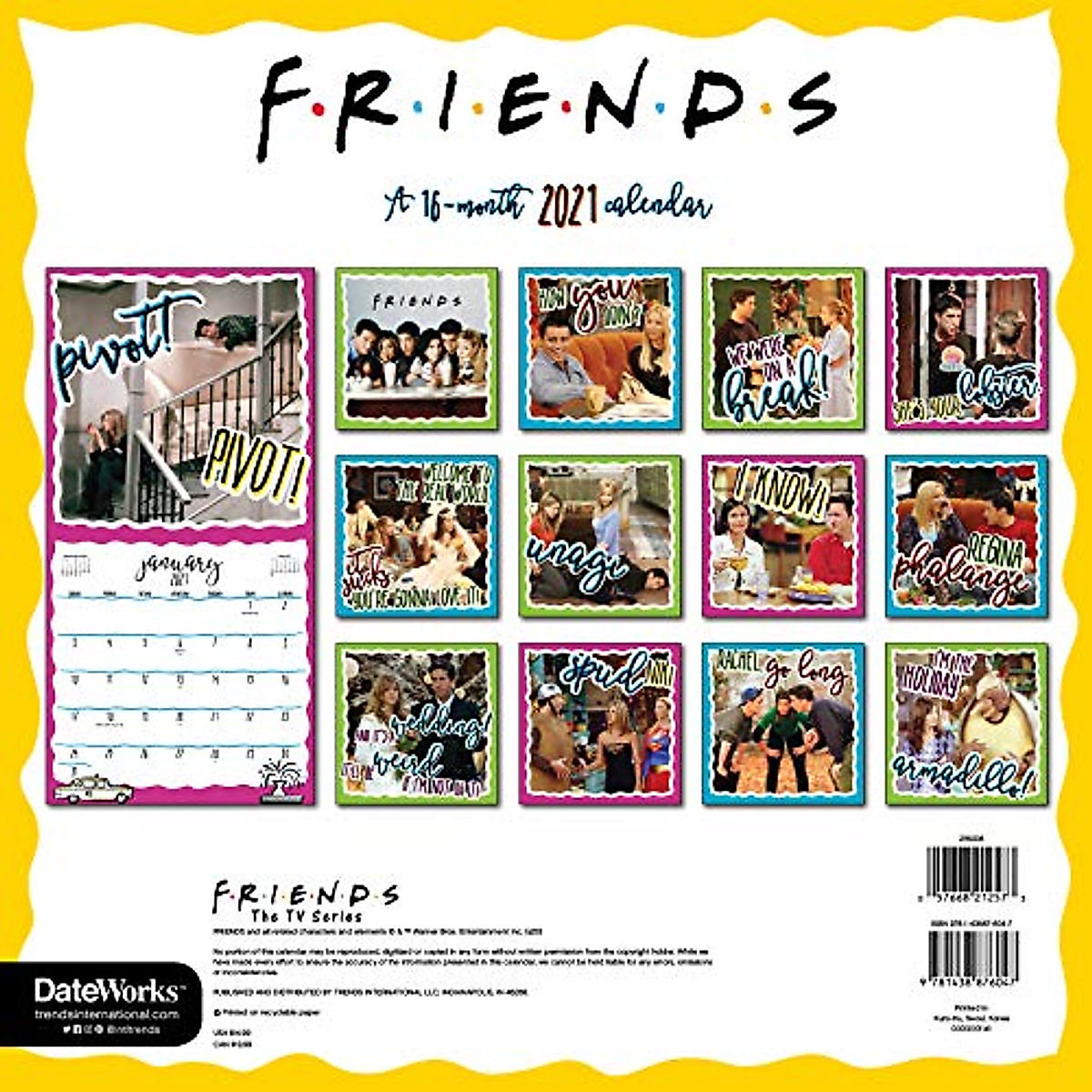 Friends Calendar 2021 Set - Deluxe 2021 Friends Wall Calendar with Over 100 Calendar Stickers (Friends Gifts, Office Supplies)