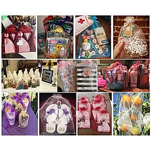 Ankirol 50pcs Sheer Organza Favor Bags 12 X 16 INCH Extra Large Organza Drawstring Bags 10 Colors (mix)