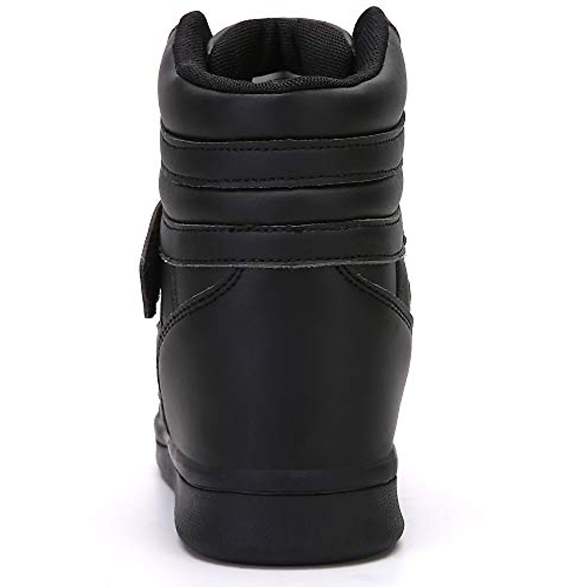 UBFEN Womens High Top Ankle Support Sneakers Black Hidden Wedge Heel Retro 80s Tennis Shoes for Girls Cosplay Removable Insole Footwear Size 9