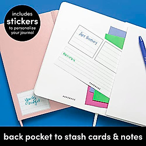 PAPERAGE Recycled Dotted Journal Notebook, (Kraft Natural Brown), 160 Pages, Medium 5.7 inches x 8 inches - 100 gsm Thick Paper, Hardcover