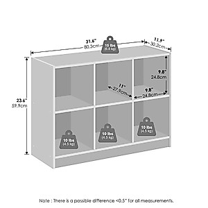 Furinno Basic 3x2 Cube Organizer Shelf Storage, Bookcase, French Oak