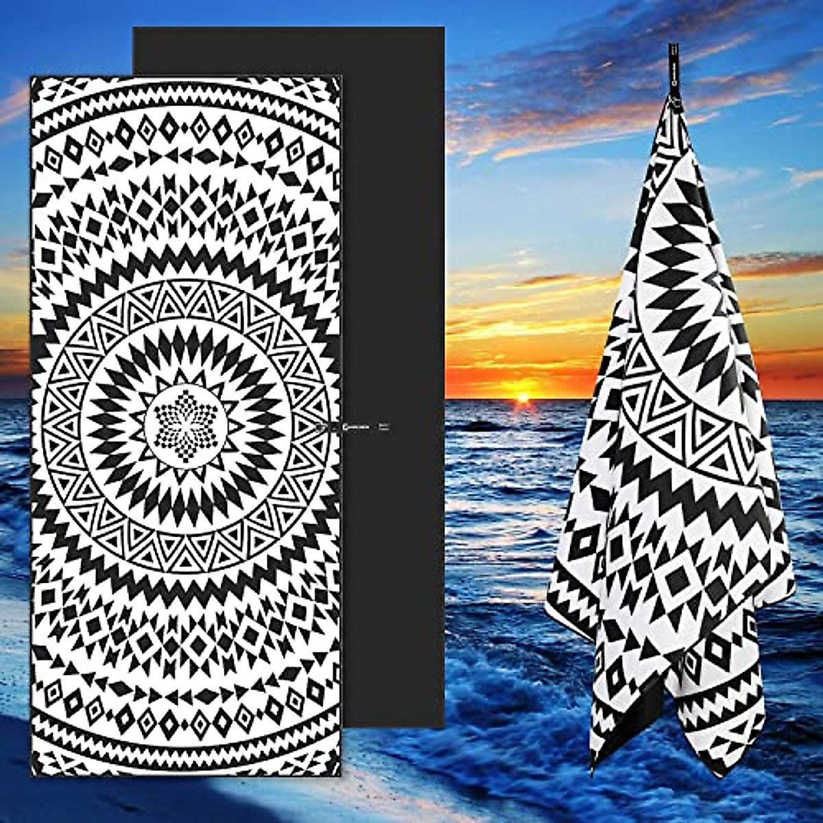 DARCHEN Microfiber Beach Towels Oversize Quick Dry Towel [1 or 4 Pack] - Travel Beach Towel for Swimming Pool, Sand Free Towel(Extra Large XL 70x35, Large 63x32) for Kids Adult, Compact Lightweight