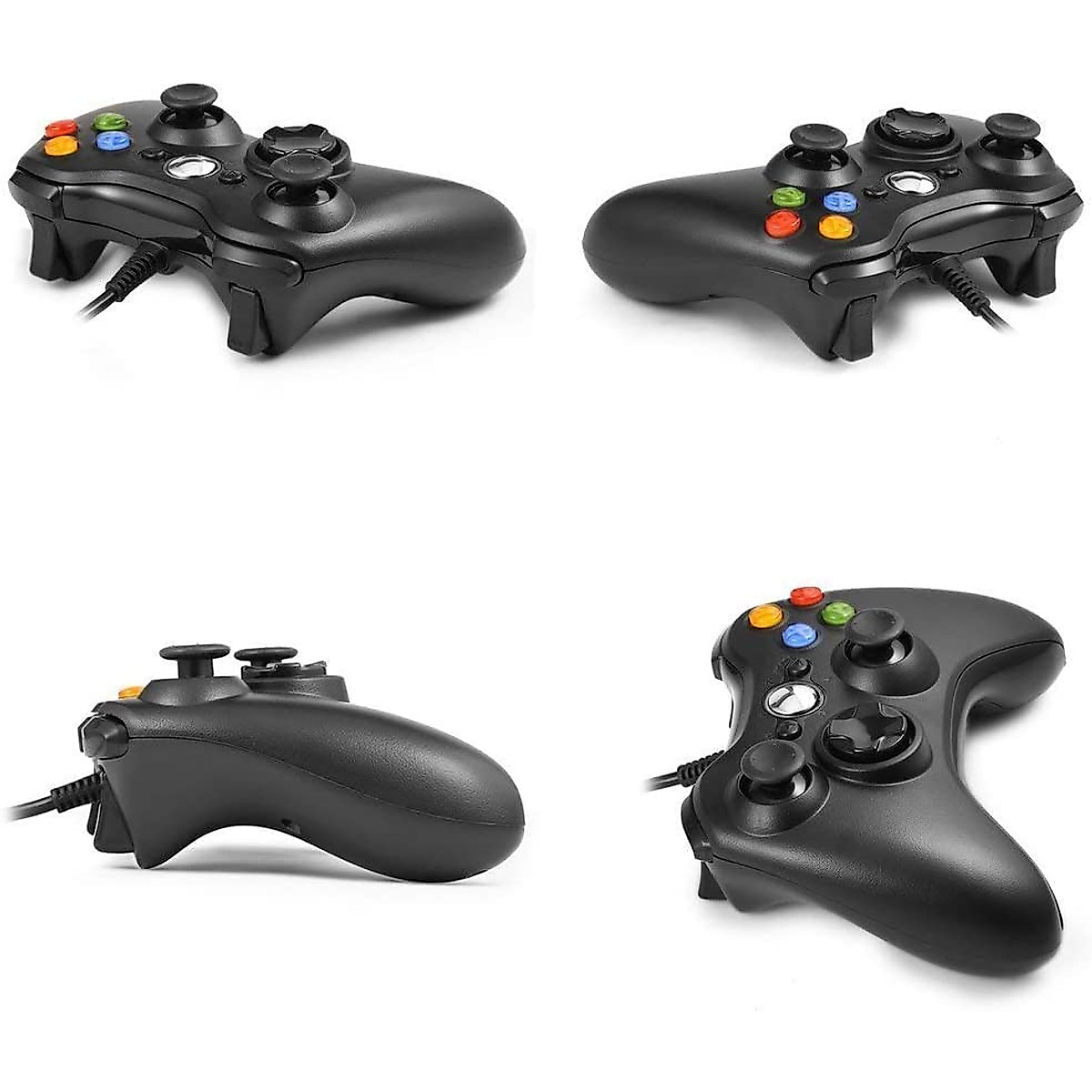 Rzzhgzq 2PACK Wired Controller for Xbox 360 Controller PC Windows 10/8/7 Controller Gamepad Joystick for Xbox 360&360Slim (Black+White)