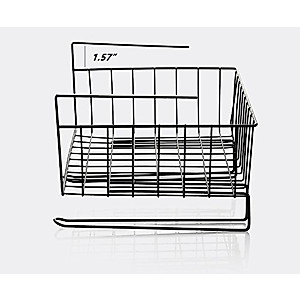Home-organizer Tech Under Cabinets Shelf Basket Rack Shelf Storage Organization Basket (Black)
