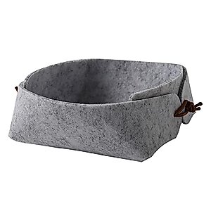 SamFansar Storage Case Useful Flexible Desk Nordic Felt Storage Basket Grey