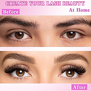 Volume Lash Clusters DIY Lash Extension Kit 300pcs Individual Lashes Kit D Curl Eyelashes Clusters With Bond and Seal 30D 40D 9mm-16mm for Self Application ，by Zovimi (30D+40D Lash Extension Kit)