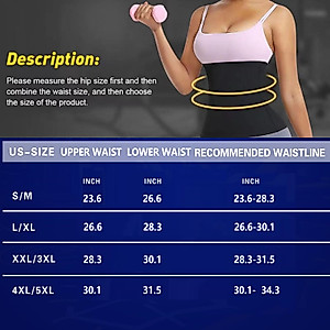 LELTLIMH Waist Trimmer for Women, Waist Trainer Sauna Belt, Neoprene-free Waist Cincher,Sauna Slimming Belt Suit Workout SM Black