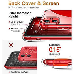 CANSHN Clear Protective Designed for iPhone 11 Case [Military Drop Protection] [Not Yellowing] Shockproof Transparent Case with Soft TPU Bumpers, Slim Thin Phone Case for iPhone 11 6.1 inch - Clear