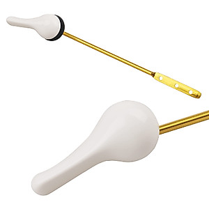 Jwodo Toilet Handle Replacement Kit, Universal Tank Flush Lever Handle with Stainless Steel Flapper Chains for Most Front Mount Toilets, White Finish Toilet Flush Handle