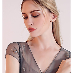 LOYALLOOK 40Pairs Silver Black Tone Stainless Steel Stud Earring for Men Women CZ Round Ball Earring Piercing Set,2-6mm