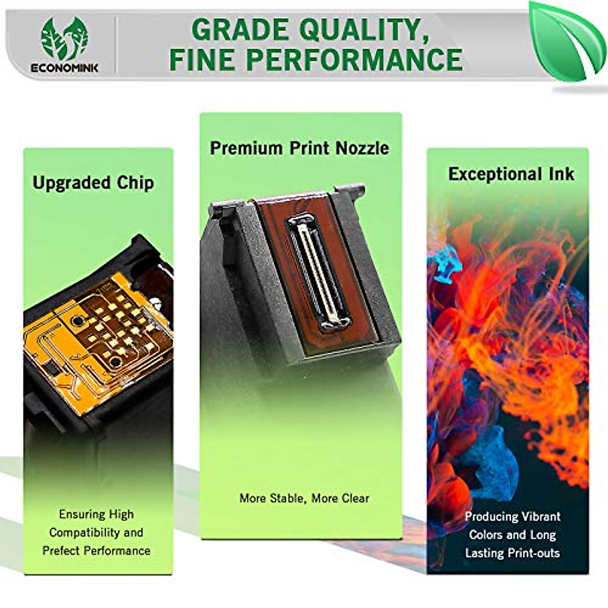 Economink Remanufactured 62 Black Ink Cartridge Replacement for HP 62XL High Yield to use with Envy 7640 5660 5540 7645 7644 5643 5640 5661 5642 7643 OfficeJet 250 200 5741 5740 5745 (1 Pack)