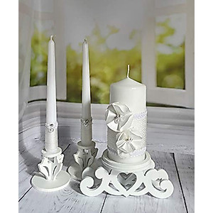 Magik Life Unity Candle Set for Wedding - Wedding décor - Decorative Candles Pillar - 6 Inch Pillar and 2 10 Inch Tapers - Unity Candle