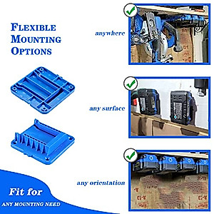 Crivnhar 6 Pack Battery Holder Work for Kobalt 24V Max Battery Mounts Dock Holder Fit for KB624-03 KB524-03 KB424-03 KB224-03(w/24 Screws, No Battery)