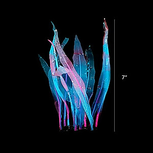 Danmu Glowing Effect Silicone Aquarium Decorations Fish Tank Decoration Coral Aquarium Decorations 4 Pack