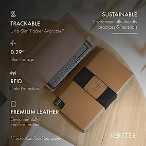 Ekster Parliament Men's Wallet | RFID Blocking Leather Minimalist Wallet | Slim Wallet for Men - Designed for Quick Card Access with Push Button (Roma Cognac)