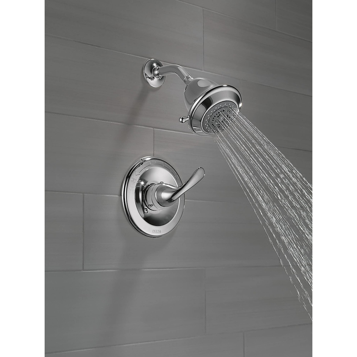 Delta Faucet Classic 13 Series Shower Faucet Set with 3-Spray Shower Head, Shower Handle, Chrome Shower Faucet, Delta Shower Trim Kit, Chrome T13220-SHC