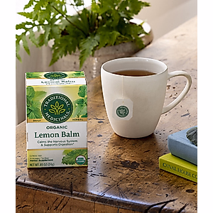 Traditional Medicinals Organic Lemon Balm Herbal Tea, Calming and Supports Digestion, (Pack of 3) - 48 Tea Bags Total