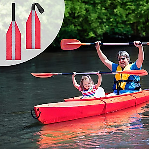 Frienda 2 Pieces Safety Travel Flag for Kayak Canoe Red Warning Flag with Webbing for Kayak SUP Towing Canoes Truck Safety Accessories Kit (Stripe Style)