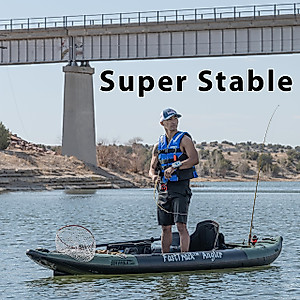 385FTA Fasttrack Angler 1–2-Person Inflatable Green Fishing Kayak-Rigid Keel, Drop Stitch Floor w/Seat(s), Paddle(s), Pump & Bag (385FTA Fasttrack Angler Pro Angler Kayak)