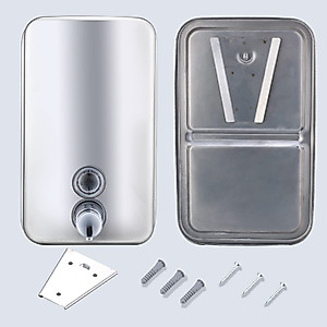 VANNSOO Commercial Soap Dispenser Wall Mount Stainless Steel Manual Liquid Pump Rust-Proof Leak Free for Bathroom (34 fl.oz./1000ml)