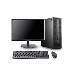 HP EliteDesk 800 G2 SFF Desktop Computer 24 Inch FHD Monitor Dual Hard Drive PC(Intel i5-6500 Up to 3.6GHz, 8GB RAM, 128GB SSD + 1TB HDD, WiFi, HDMI, Windows 10 Professional) (Renewed)