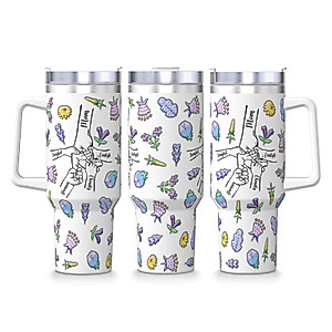 Personalized 40 Oz Stainless Steel Tumbler Best Mom Ever Cup Gift, Custom Name 3D Inflated Effect Travel Mug, Birthday Valentine's Day Coffee Mug for Mom Nana Mothers Day Gifts for Mom,03