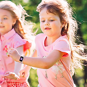 Scrunchie Band for Kids Apple Watch Band, Cute Stretchy Fabric Strap, Easy to Take Off and On, Girls Wristband Compatible with iWatch Series 8/7/6/5/4/3/2/1/SE 38/40/41mm & 42/44/45/49mm (Pink)