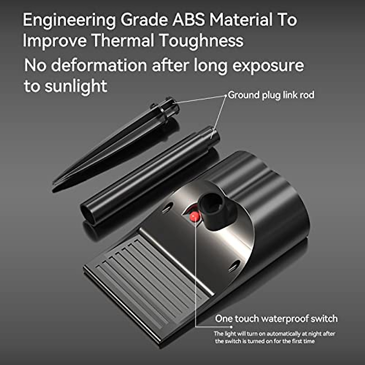 HOOREE Solar Spotlight Outdoor Waterproof Bright Garden Lights Landscape 5 Lighting Modes LED Spotlights for Yard Pathway Driveway Walkway Wall Blink Spotlights Decorations (1 Pack Cool White)