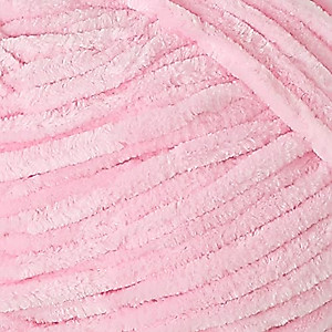 2 Skein La Mia Mellow Velvet Chenille Yarn for Knitting and Crocheting Baby Clothes, Blankets and Accessories, 100% Polyester, 100 gr (3.5 oz) / 115 m (125 Yards), Super Bulky, Pink - 904