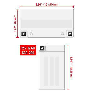 Caltric Agm Battery Compatible with Honda Trx350Fe Trx-350Fe Trx350Fm Rancher 350 4X4 Es S 2000 2004 2005 200