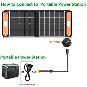 DC 7909 Female to XT90 Male ConnectorsAdapter Connect Solar Panel for Lipo Battery Pack Compatible Portable Power Station AC200P AC200MAX and Solar Generator 1M/3Ft