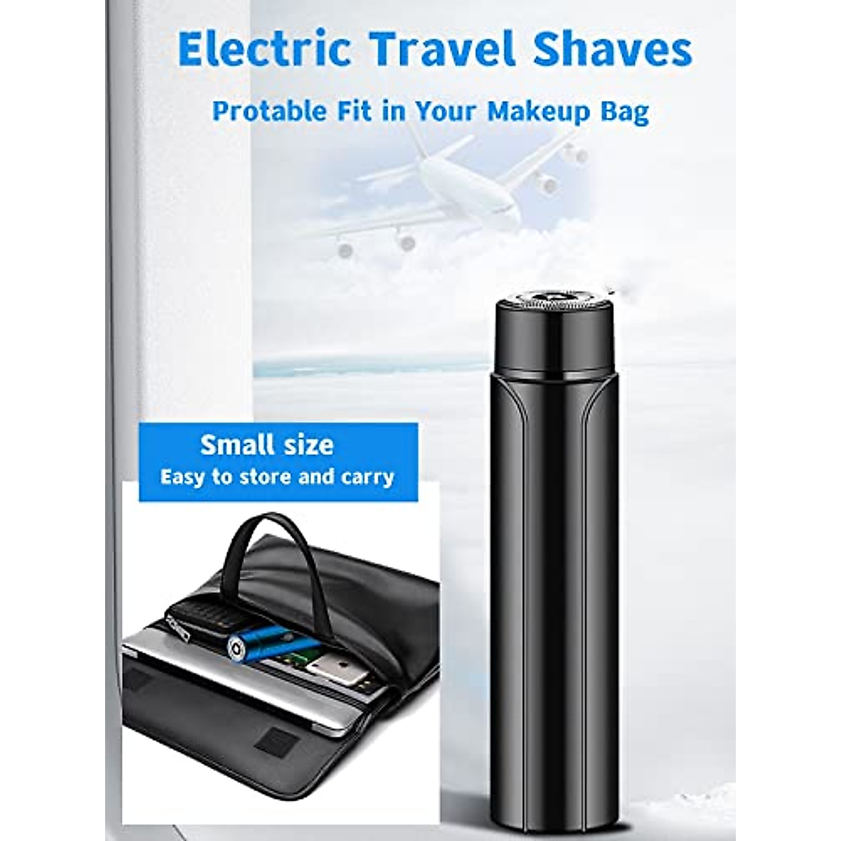 Taanimo Electric Razor Mini Shavers, Portable, USB Rechargeable, Perfect for Travel and Touch-ups, Unisex Electric Razor for Men and Women, Black, 1.0 Count