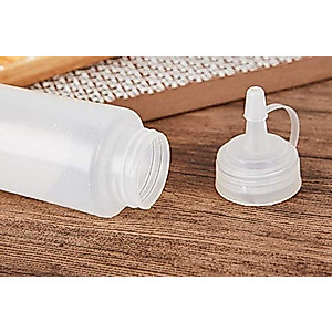 VASANA 3PCS 12oz/360ML Empty Refill Plastic Squeeze Sauce Condiment Bottles Mustard Storage Jar Pot Ketchup Vinegar Cream Honey Salad Dressing Bottle with Twist on Cap Lids for Home Kitchen Use